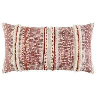 Brown Beige textural Bands Lumbar Pillow - Bed Bath & Beyond - 39526834