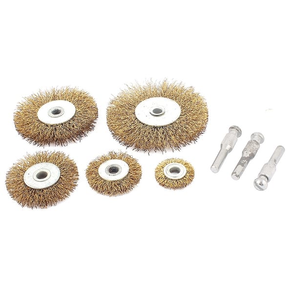 Unique Bargains Rotary Brass Tone Steel Wire Wheel Polishing Brushes ...