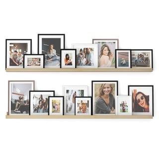 Wallniture Forte 72 in Floating Shelves, Wall Shelves, 3 Pcs, Burnt ...