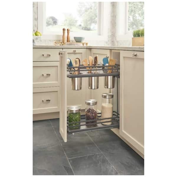Rev-A-Shelf 5322UT Series 7 Inch Pull Out Two-Tier Cabinet Organizer ...