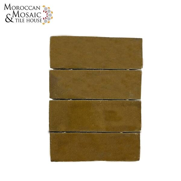 Moroccan Handmade 2x6 Solid Color Zellige Tile Brown - On Sale - Bed ...