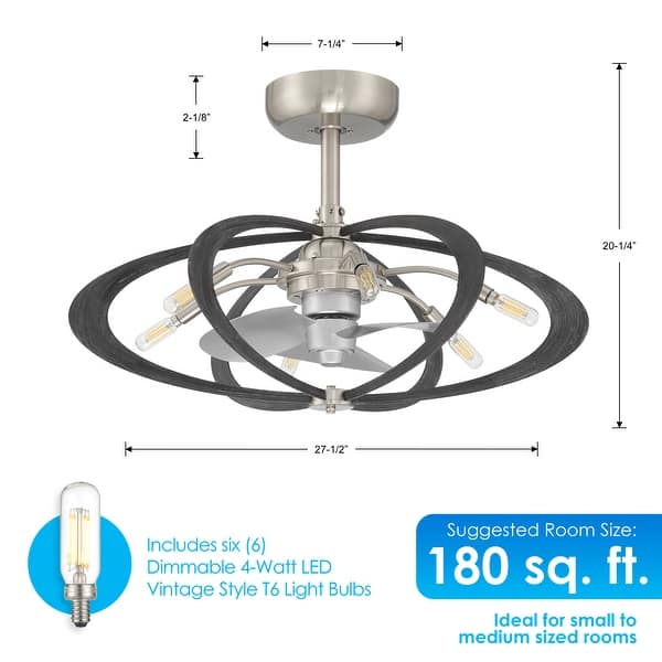 Tamilyn® 27.5 inch Ellipse Shade Ceiling Fan with Remote Control and ...