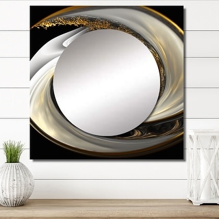 Designart "Abstract Modern Swirl I" Abstract Spirals Wall Mirror ...