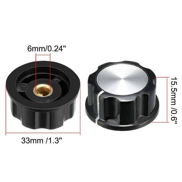 5Pcs 33x15.5mm Top Potentiometer Volume Control Rotary Knobs - Black ...