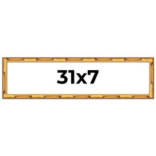 31x7 Frame Gold Bamboo Solid Wood Picture Frame | 1 Inch Moulding - Bed ...