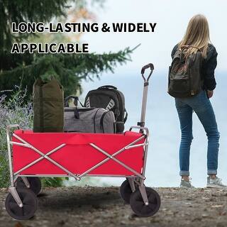 Outdoor Garden Collapsible Trolley Cart Camping Folding Wagon Storage ...