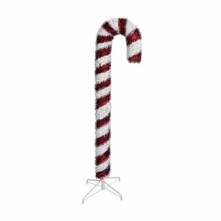 Kurt Adler 6-Foot Unlit Red and White Tinsel Candy Cane - Bed Bath ...