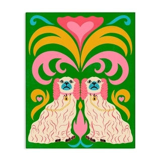 Stupell Staffordshire Symmetry Dogs Canvas Wall Art Design By Carrie ...