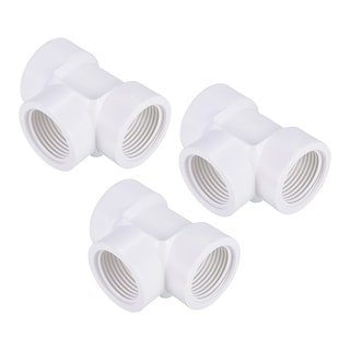 3Pcs UPVC Pipe Fitting 1PT Female Thread Tee Socket Hose Connector ...