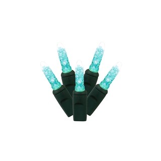 Vickerman 70 Teal M5 Faceted LED Light on Green Wire, 4" Spacing x 24 ...