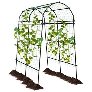 7.5 Feet Garden Arch Trellis with PE Coated Metal Structure - 71" x 43 ...