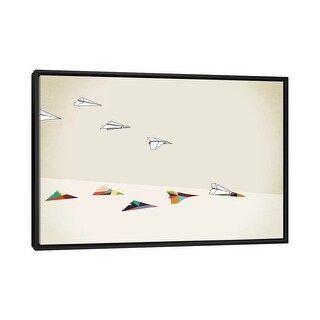 iCanvas "Walking Shadow Paper Planes" by Jason Ratliff Framed Canvas ...