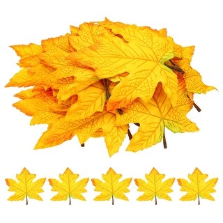 Fake Fall Leaves, 40 Pack Artificial Maple Leaves Faux Style 1 - Bed ...