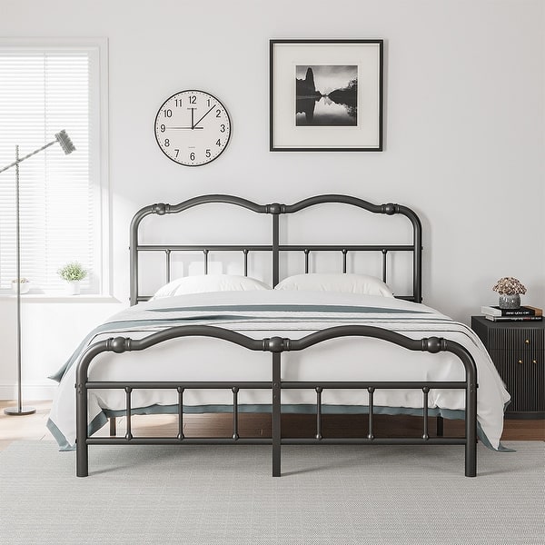 simple black frame bed
