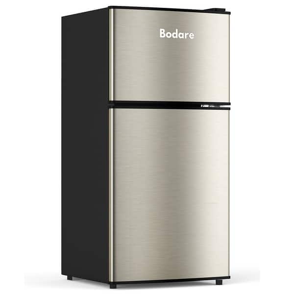 Bodare 3.2 Cu.Ft Compact refrigerator Double Door Mini Fridge for ...