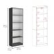 4 Shelves Bookcase with Multi-Tiered Storage -Matt Gray / White -Office ...