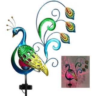 42" Solar Iron LED Peacock Stake - Bed Bath & Beyond - 43827836