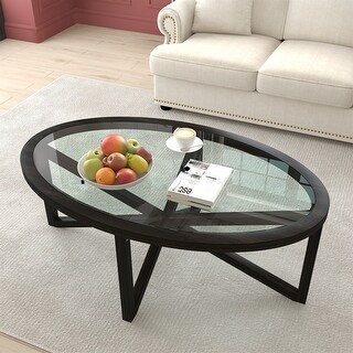 Modern Simple Glass Coffee Table, Tempered Glass Coffee Table - Bed ...