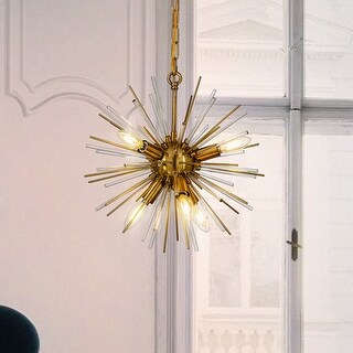 6-Light Modern Gold Sputnik Sphere Chandelier Starburst Satellite ...