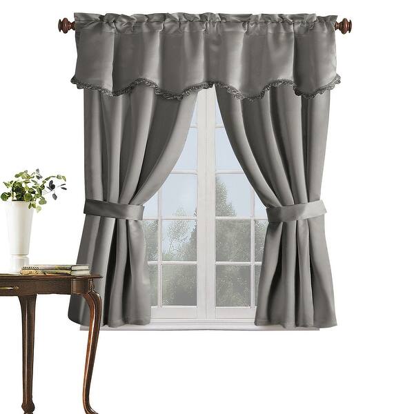 Burlington Room Darkening Drapery Set with Valance - Bed Bath & Beyond ...