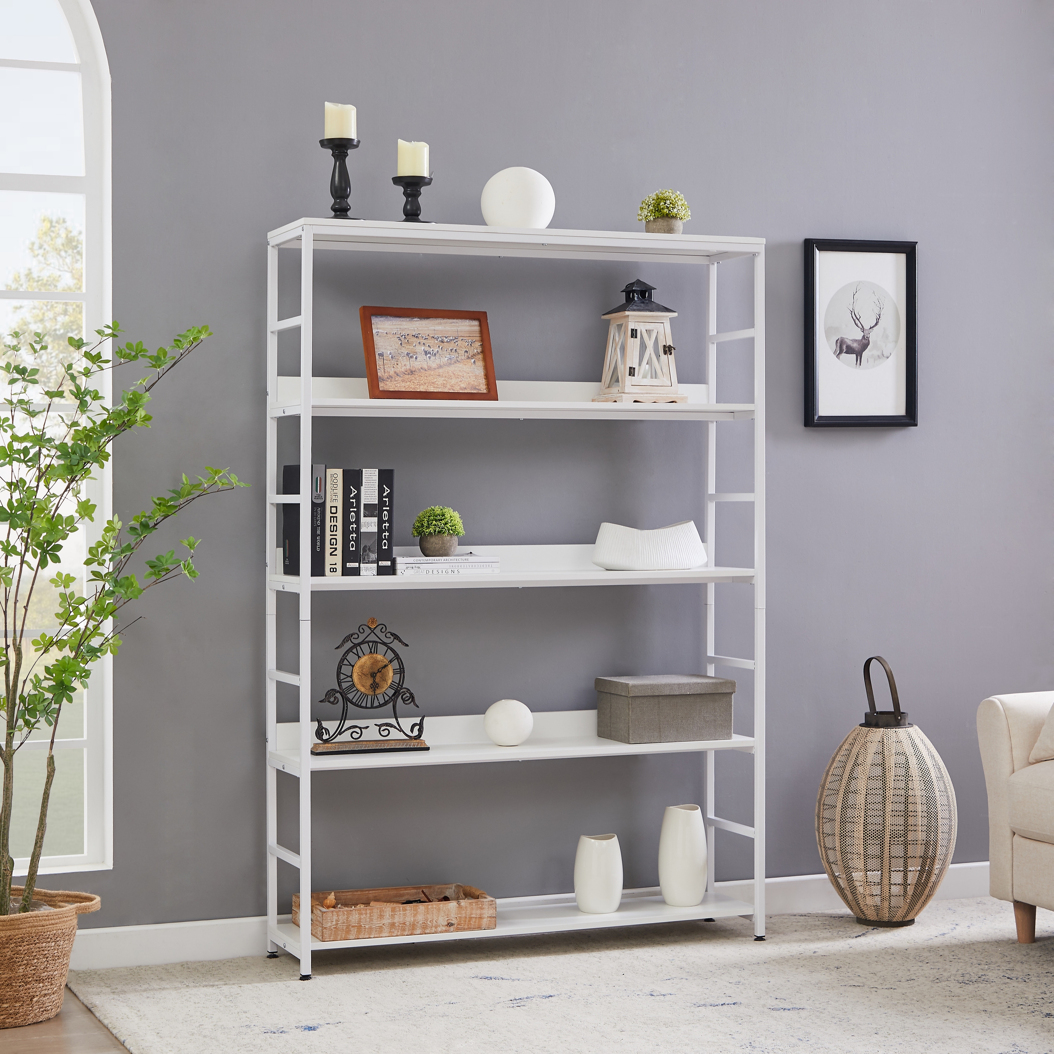 5-Tier Home Office Bookcase Open Bookshelf Storage - Bed Bath & Beyond ...