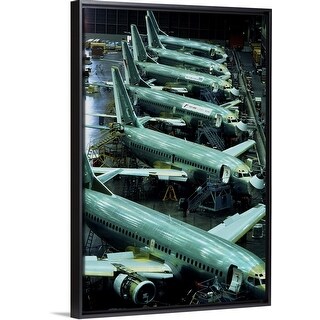 "Aircraft production, Boeing 737 passenger aircraft" Black Float Frame ...
