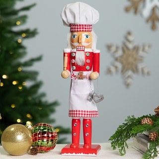 Baker with Rolling Pin Nutcracker Christmas Figure - 15" - White and ...
