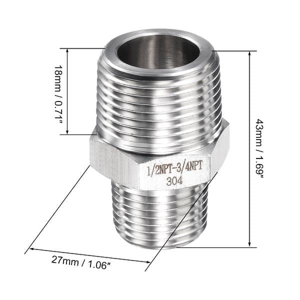 304 Stainless Steel Pipe Fitting Reducer Adapter for Oil Air Pressure ...