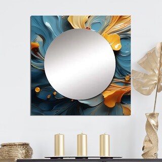 Designart "Vintage Blue And Orange Wave Elegance I" Abstract Shapes ...