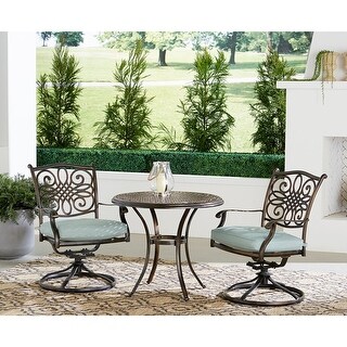 Agio Renditions 3-Piece Set with 2 Swivel Rockers and 32-in. Cast-Top ...