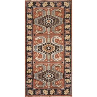 Orange Heriz Serapi Indian Accent Area Rug Hand-Knotted Wool Carpet - 2 ...