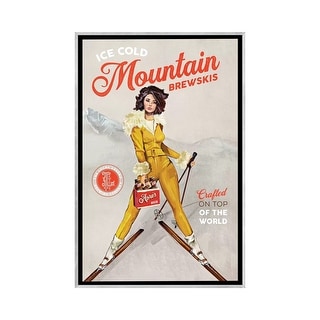 iCanvas "Apres Ski Mountain Brewski" by The Whiskey Ginger Framed - Bed ...