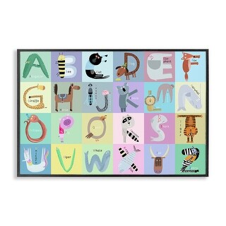 Stupell Whimsical Animal Alphabet Framed Giclee Art Design By Carla ...