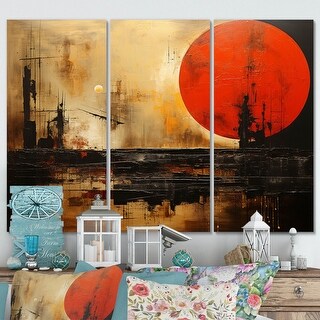 Designart "China Art Dynastic Echoes I" Chinese Canvas Wall Art Set ...