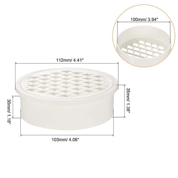Duct Pipe Connector Flange Floor Grid Cover Split Strainer White - Bed ...