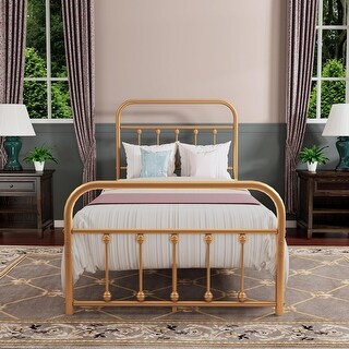 Vintage Victorian Style Metal Platform Bed Frame - Bed Bath & Beyond ...