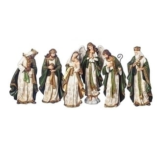 6 Piece Olive and Gold Table Top Nativity Figurine Set 28.5" - Bed Bath ...
