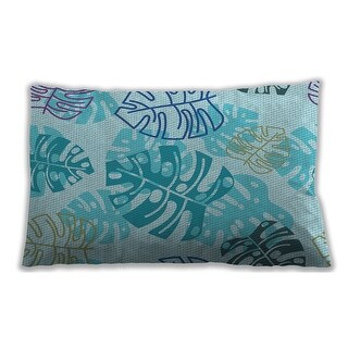 Ahgly Company Patterned Indoor-Outdoor Tron Blue Lumbar Throw Pillow ...