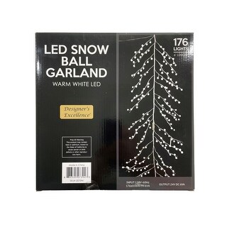 Direct Export LED Snow Ball Garland Warm White 6 Ft - Bed Bath & Beyond ...