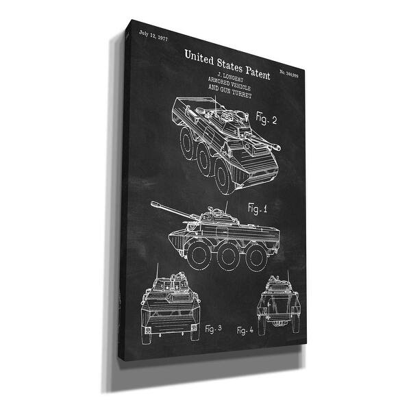 Epic Graffiti 'Armored Vehicle Blueprint Patent Chalkboard' Canvas Wall ...
