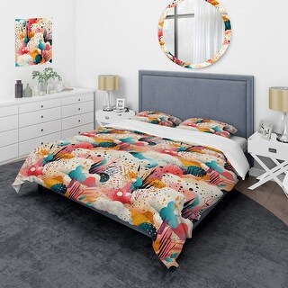 Designart "Futuristic Ink Splash In Multicolor" Pink modern bedding ...