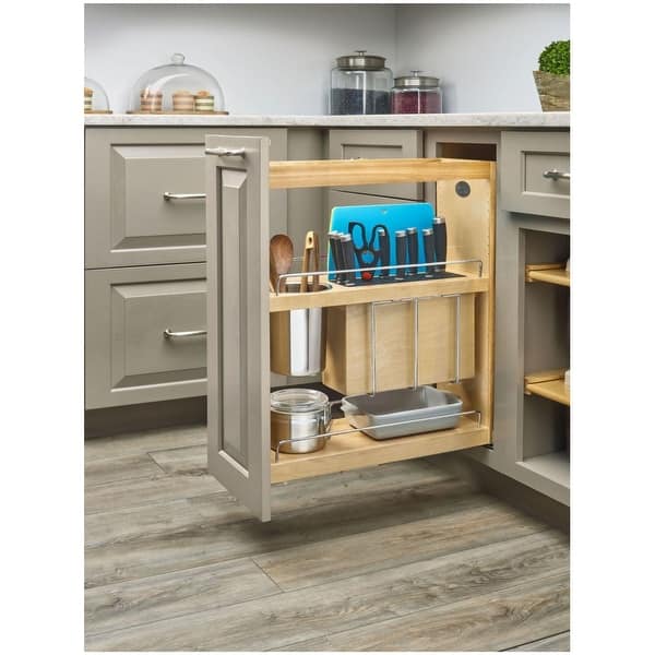 Rev-A-Shelf 449KB Series 9 Inch Pull Out Cabinet Organizer with Knife ...