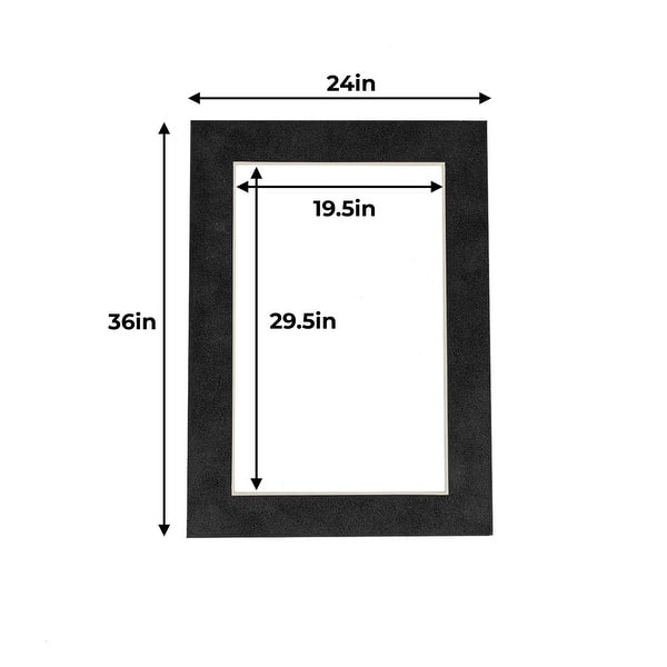 24x36 Mat for 20x30 Photo - Dark Grey Suede Matboard for Frames ...
