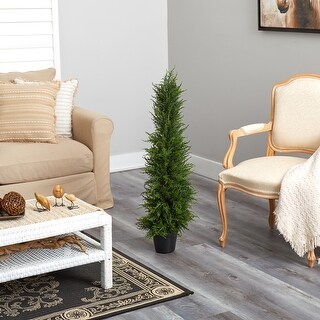 3.5' Cypress Artificial Tree UV Resistant (Indoor/Outdoor) - 9 x 9 x 42 ...