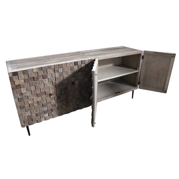 Norwalk 4-Door Buffet with Reclaimed Elm Wood and Leather Pulls - Bed ...