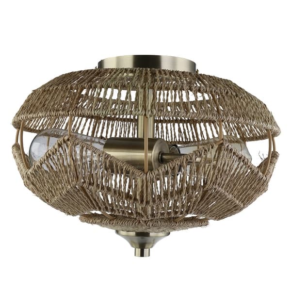 Cassian River of Goods Brushed Gold Ceiling Light with Rope Shade ...