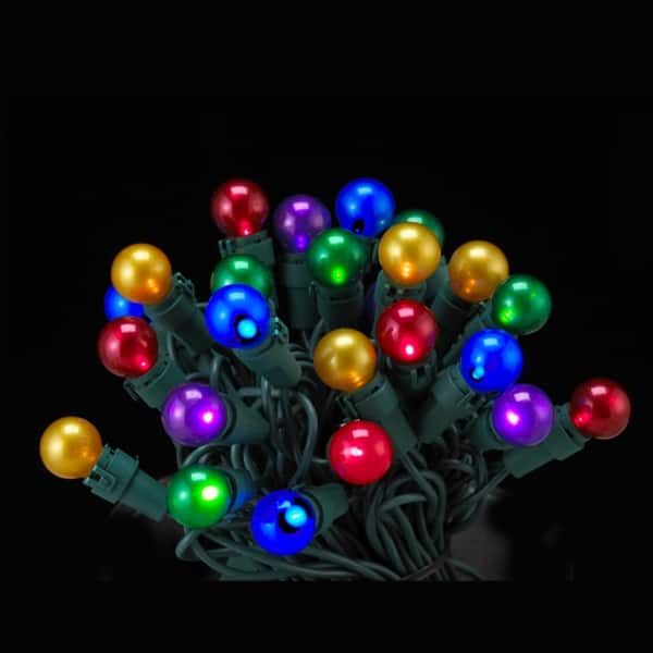 Set of 50 LED Multi-Colored Pearl Glass G15 Berry Christmas Lights ...
