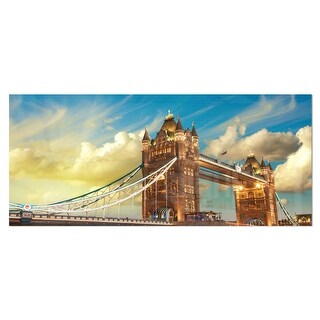 Designart 'Tower Bridge London at Sunset' Cityscape Photo Metal Wall ...