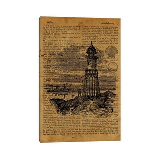 iCanvas "Lighthouse Etching On Old Paper" by FisherCraft Canvas Print ...