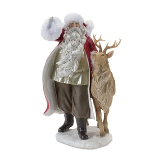 12" Santa with Reindeer Tabletop Christmas Figurine - Bed Bath & Beyond ...